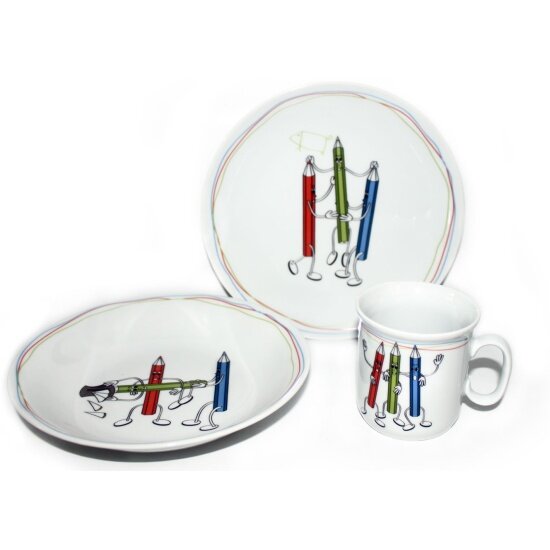 Детский набор Thun 1794 "CAIRO", декор "Карандаши", 3 предмета (ДЕТ0006)