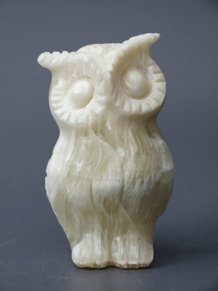 Сова фигурка из оникса высота 10 см 420 грамм / Оберег от чужого влияния