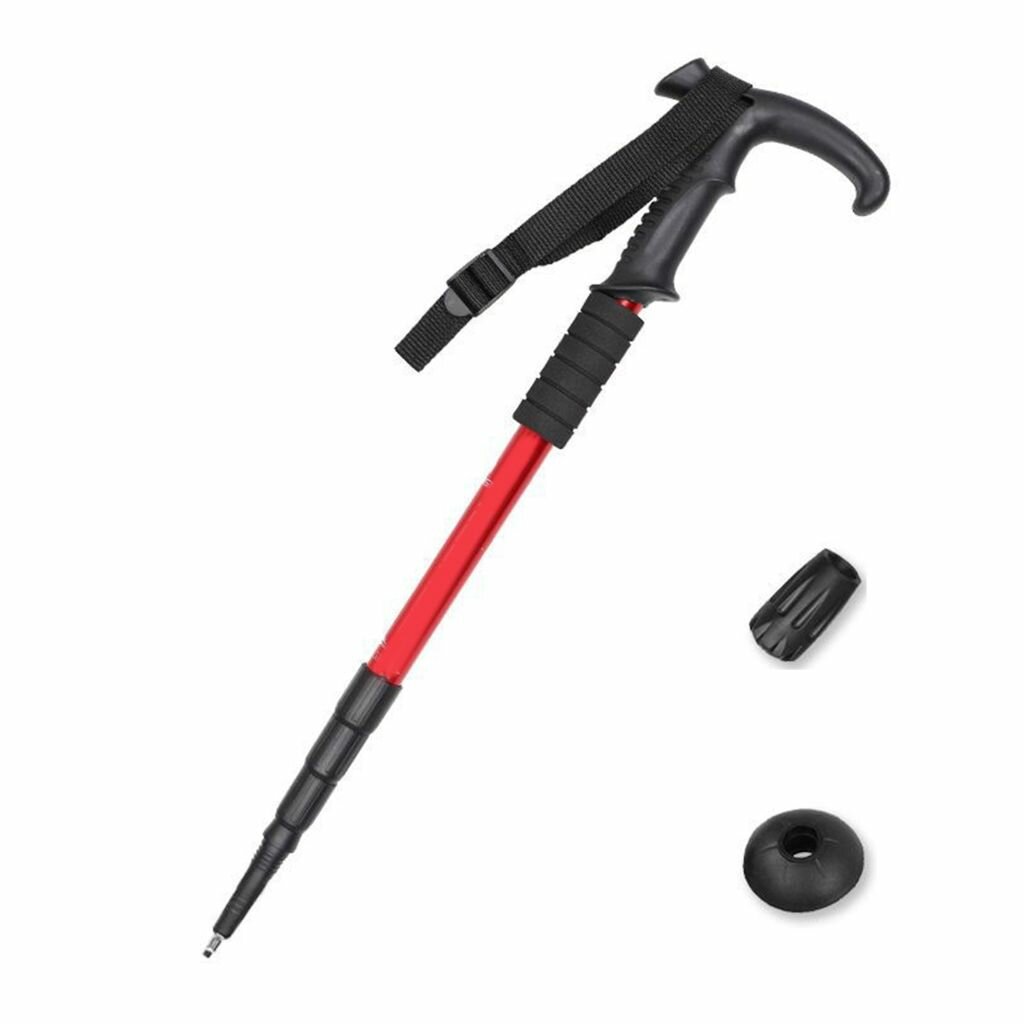 Трекинговые палки из алюминиевого сплава 4-секционные изогнутые