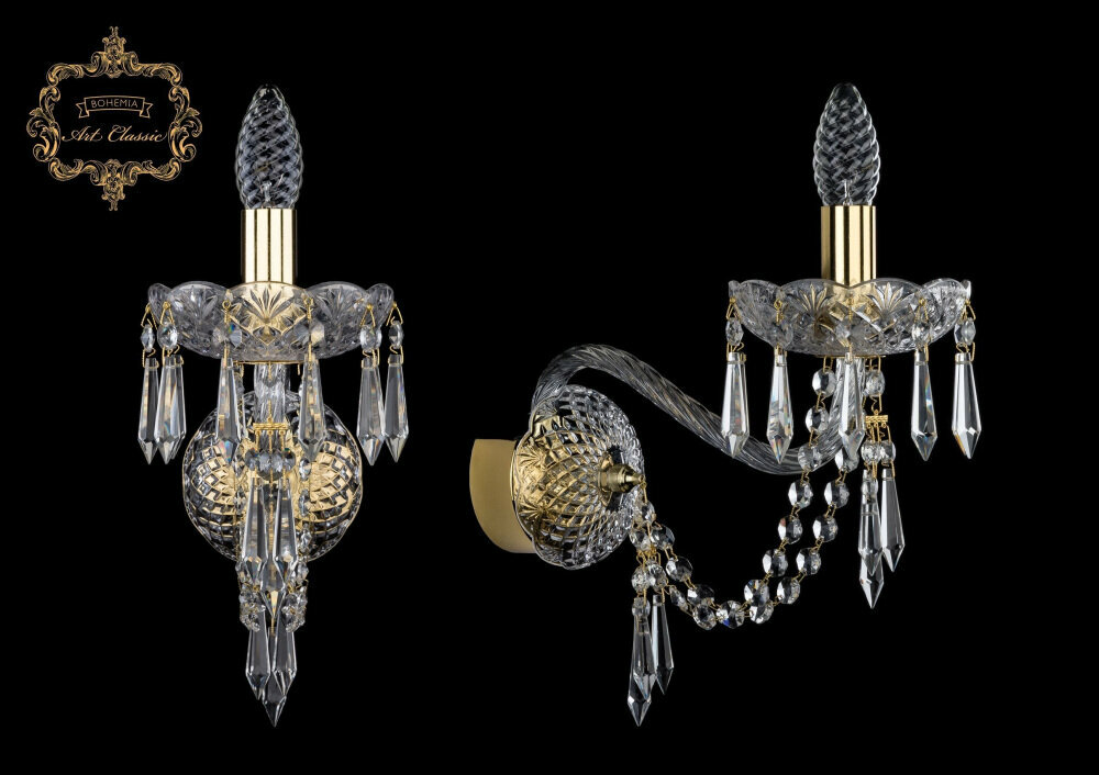 Бра, настенный светильник Art Classic 10.23 10.23.1.200. XL. Gd. Dr, E14, IP20, Классический, Барокко