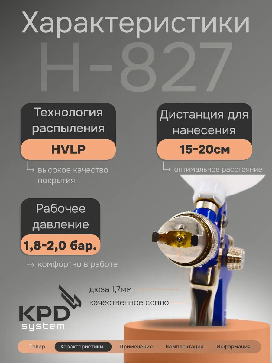 Краскопульт для компрессора 1.7 мм — фото 1