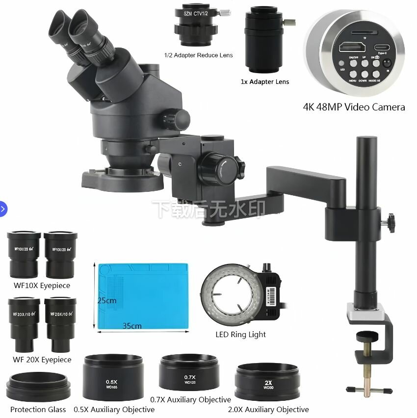 Набор трехглазого стереомикроскопа, который может быть увеличен в 90 раз, имеет микроскопическую камеру и кронштейн микроскопа, который может вращаться и изгибаться