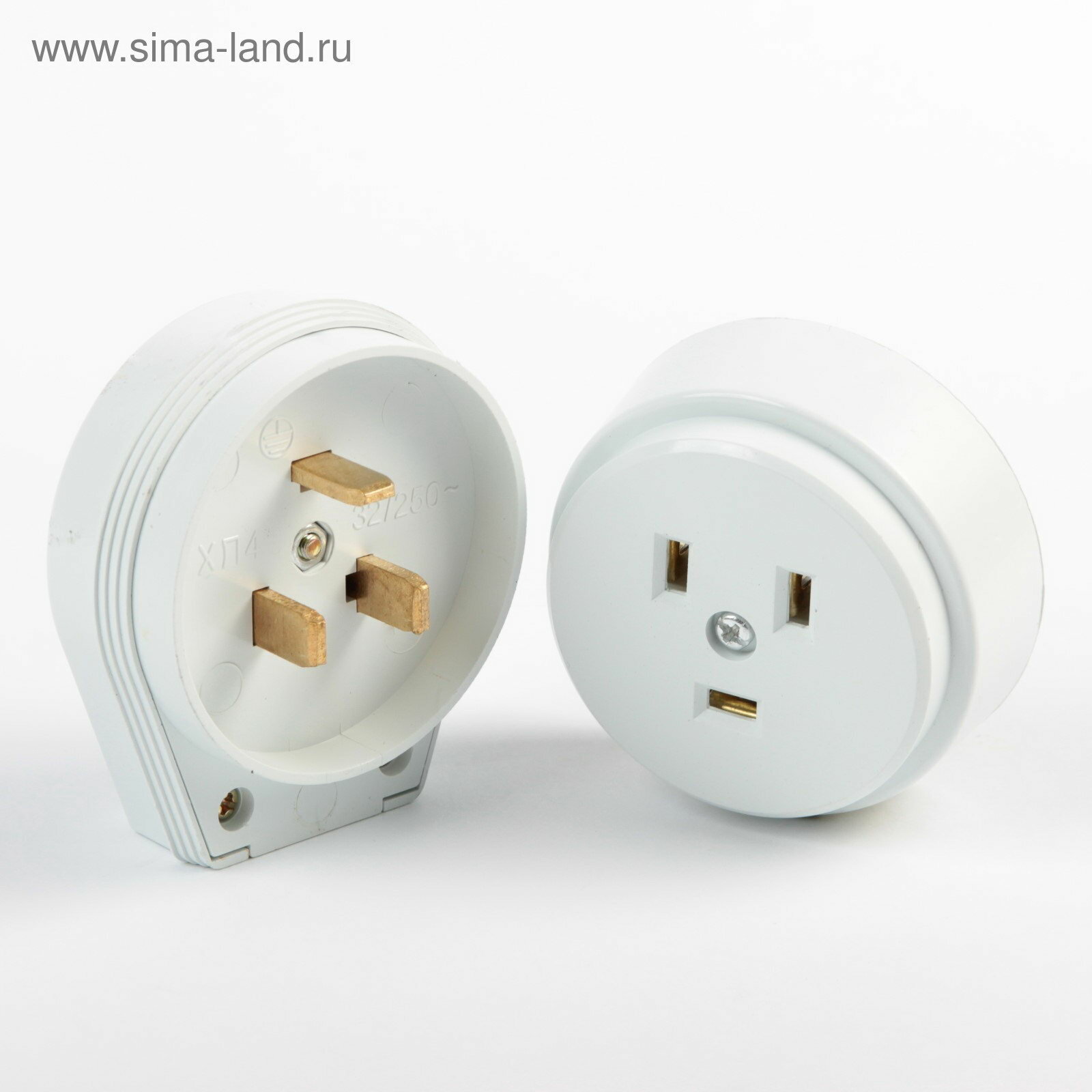 Разъем для плиты РШ-ВШ, 2P+PE, ОУ, 240 В, 32 А, пластик, белый