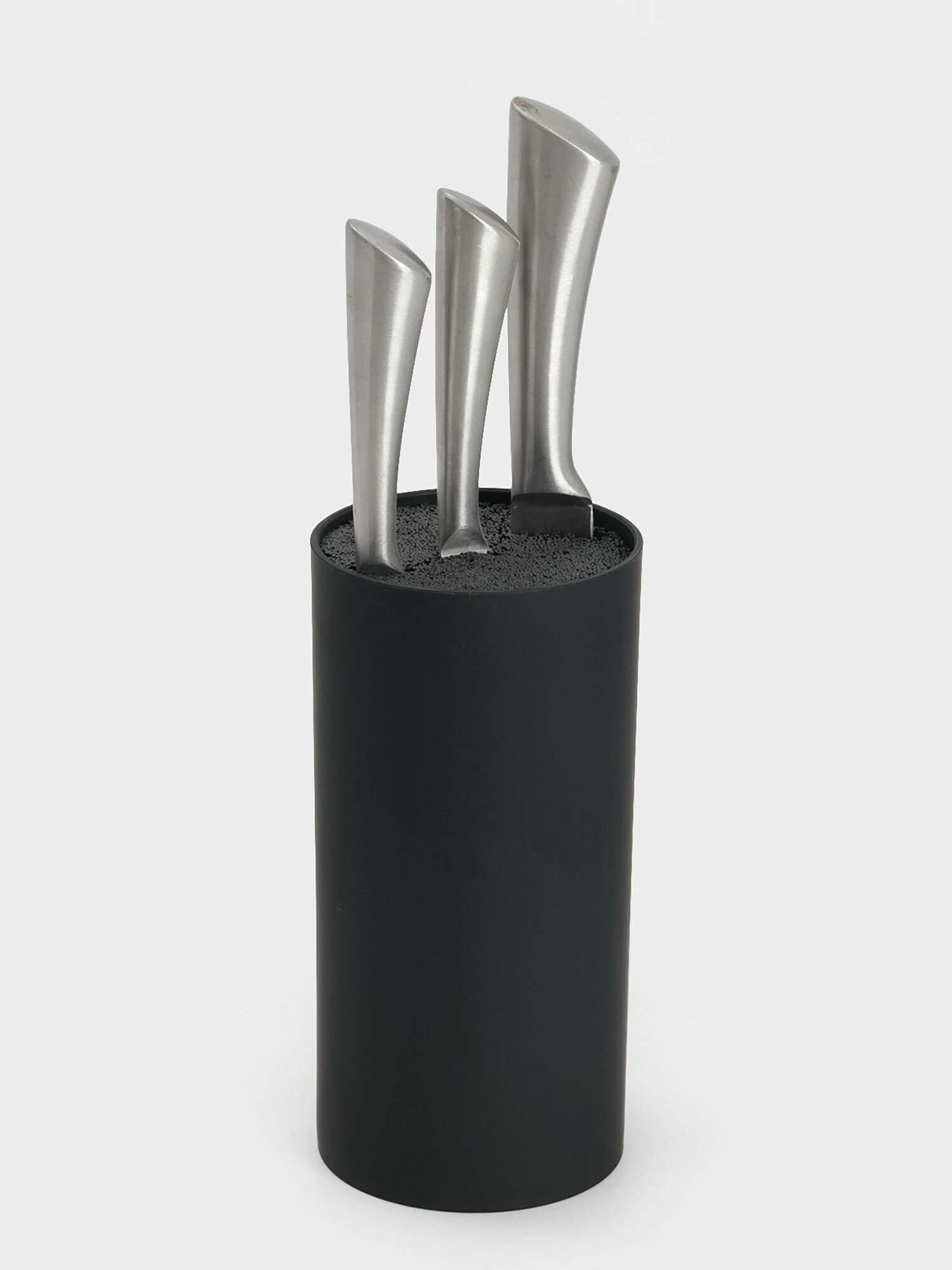 Подставка для ножей с наполнителем "Нео", 22x11 см, покрытие софт тач, чёрная