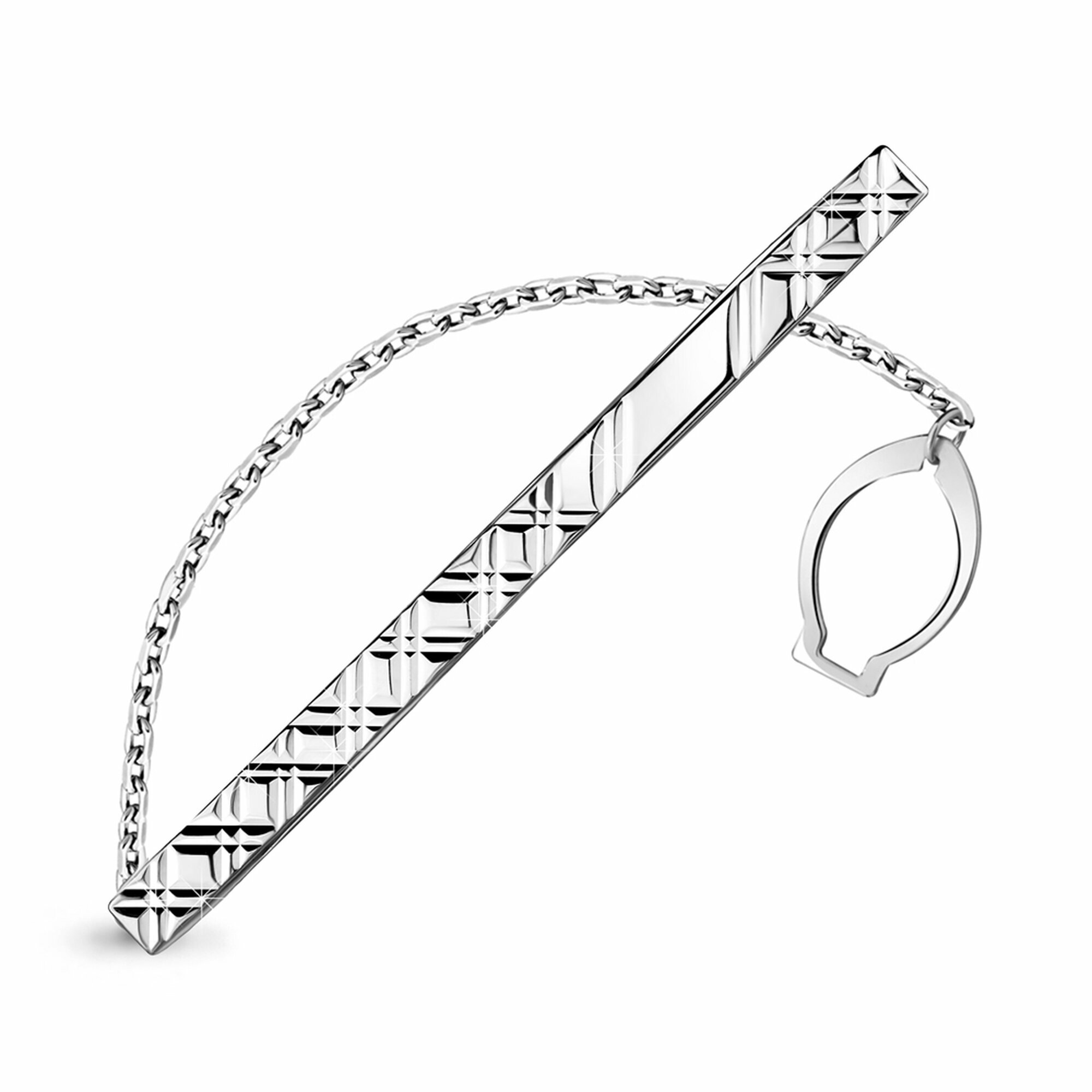 Зажим для галстука Diamant online, серебро, 925 проба, родирование