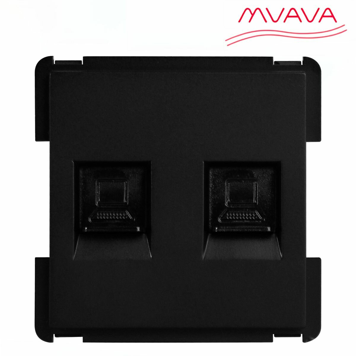 Механизм розетки интернет RJ-45, DualCat6, цвет черный