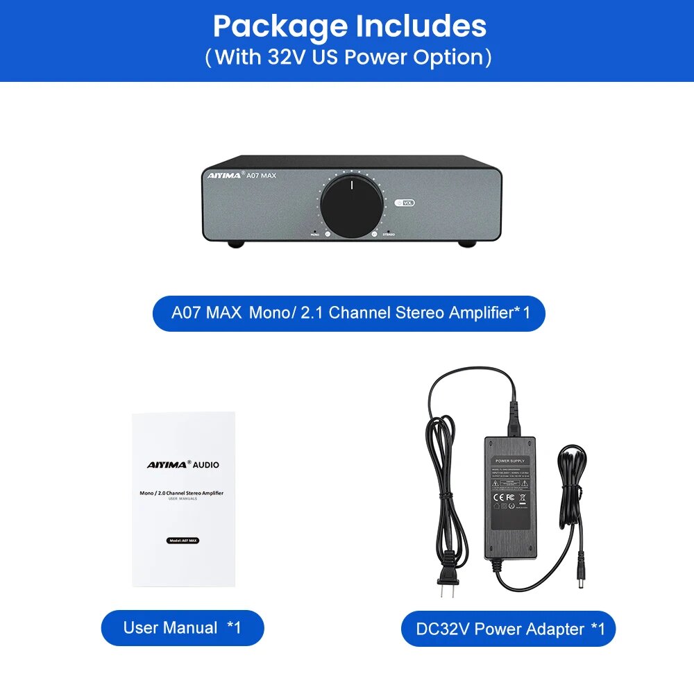 AIYIMA A07 MAX TPA3255 Усилитель мощности 600Вт