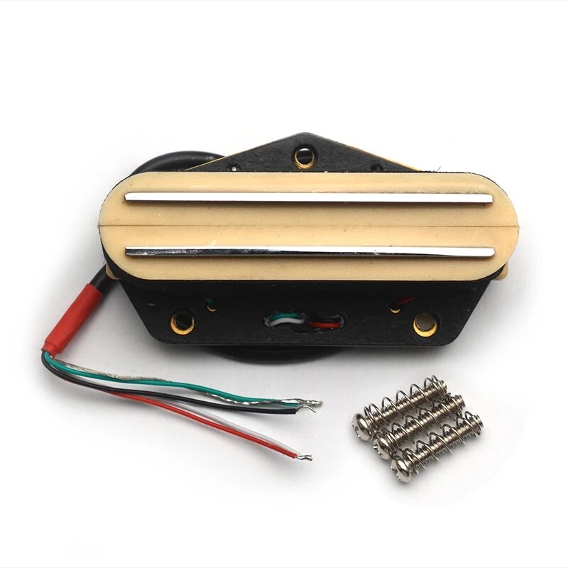 GETMUSIC Хамбакер для электрогитары TL черный с серебряным двойным рельсом 16К 9K, Yellow