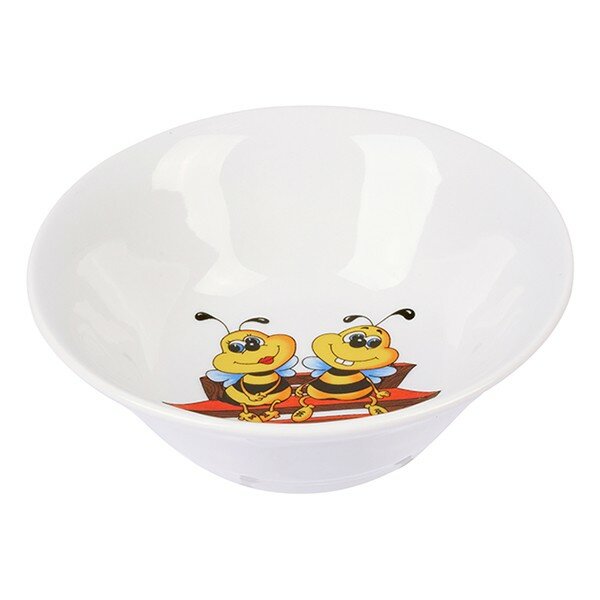 Салатник «Пчелы» детский, фарфор, 360 мл, белый (Добрушский фарфоровый завод)