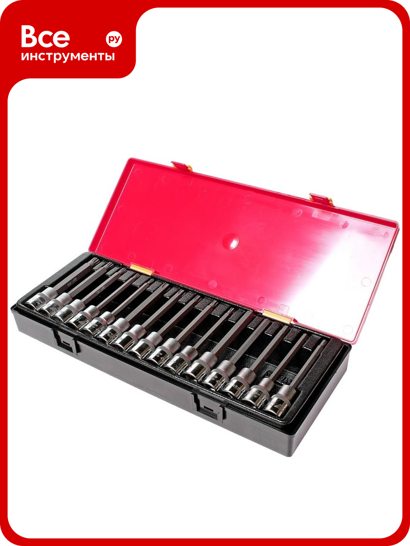Набор торцевых головок 1/2" TORX, HEX, SPLINE в кейсе 15шт JTC-K4152