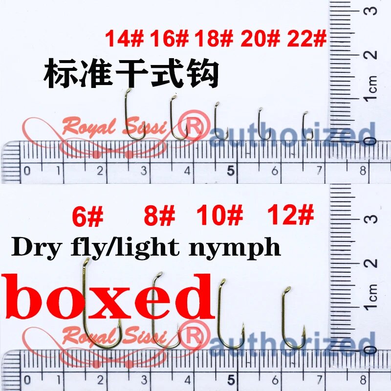 Jujufly 30/50 шт. в коробке, упакованные бронзовые крючки для ловли форели нахлыстом, сухой и влажный колючий крючок для мух, нимфа и улицы, крючки для привязывания мушек