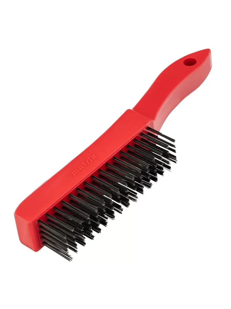 Щетка по металлу 5-рядная, пластиковая ручка, MATRIX 74815