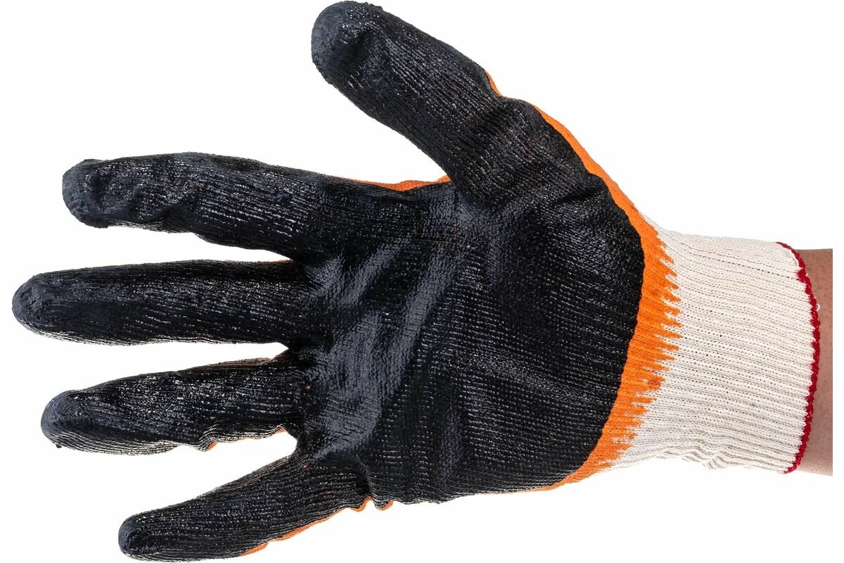 Перчатки STAYER EXPERT-2, L-XL, х/б, двойной латексный облив, износостойкие, 10 пар 11409-H10