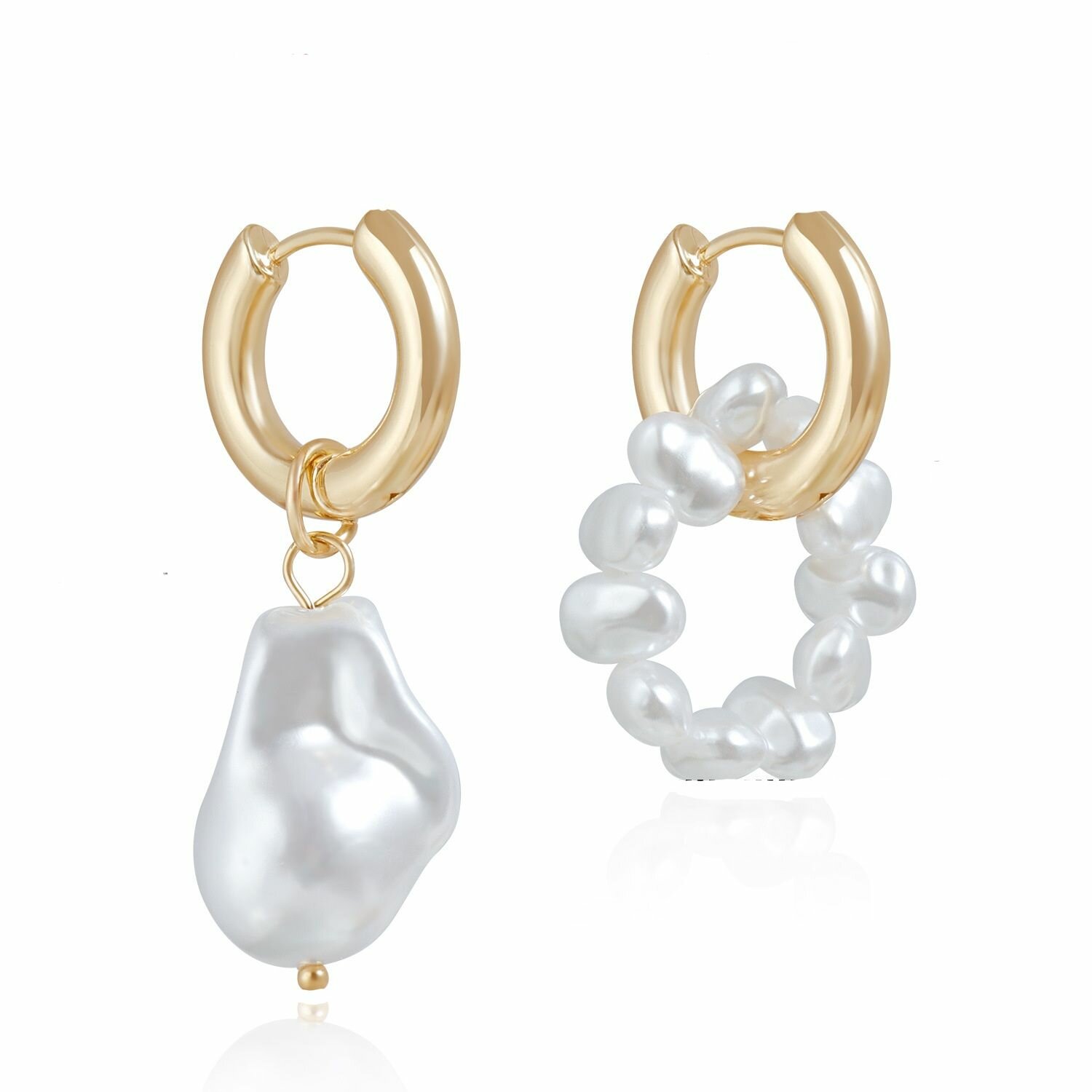 Серьги, жемчуг барочный, жемчуг имитация