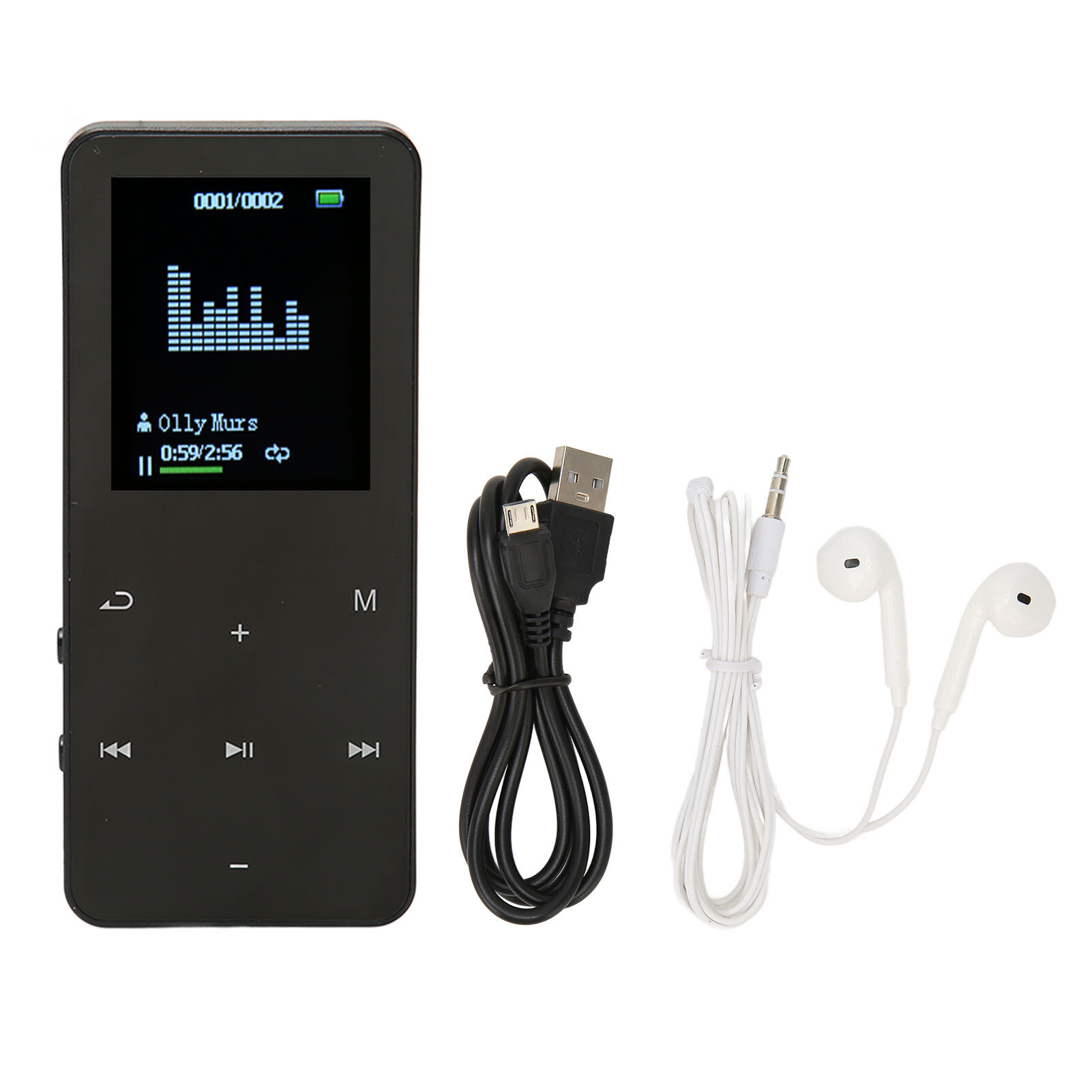 MP3-плеер 8G Bluetooth 4.2 1,8-дюймовый экран с шумоподавлением, без потерь, портативный MP4-плеер со словарем перевода, черный