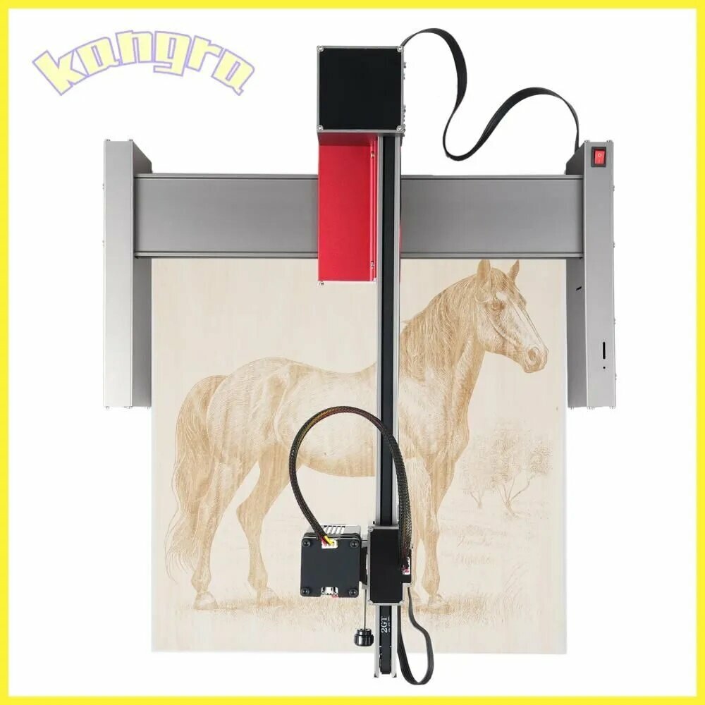 Лазерная гравировальная машина, 80W, для дерева/кожи, лёгкость использования для новичков Только лазерный гравер с разъемом EU Plug