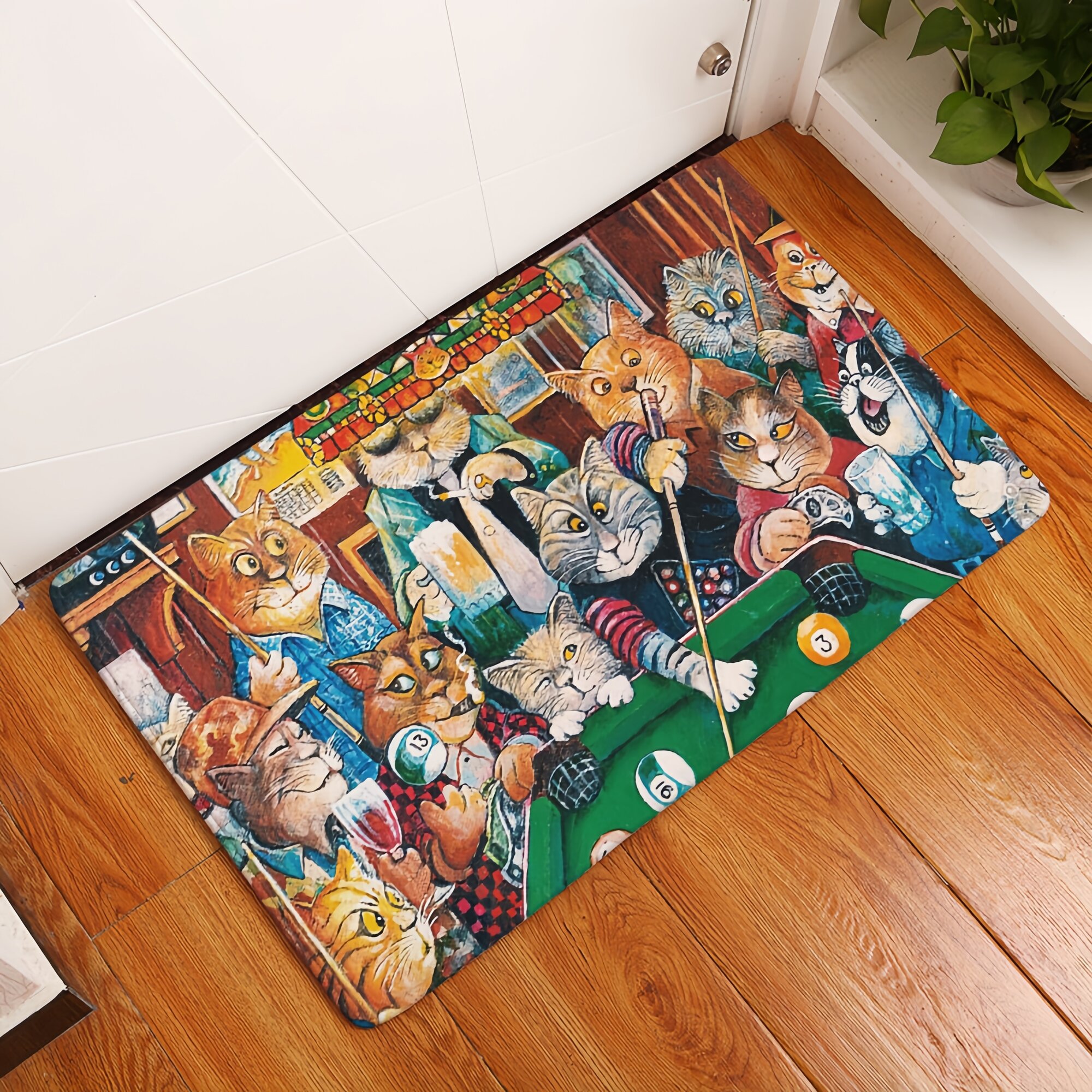 Стильный и индивидуальныйВходной коврик с мультяшным котом, 50x80cm 20×23 inch