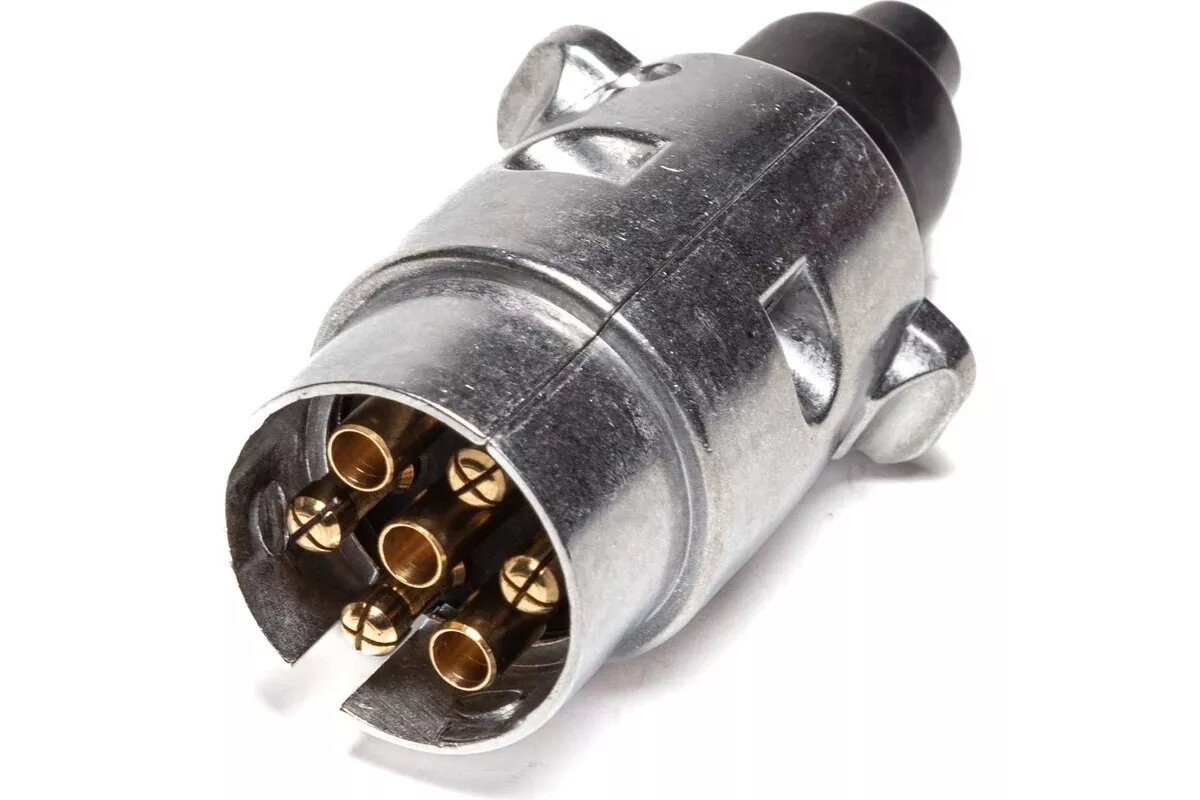 Разъём прицепа электрический 7-контактный, металл к-т вилка + розетка (АвтоЭлектрика)