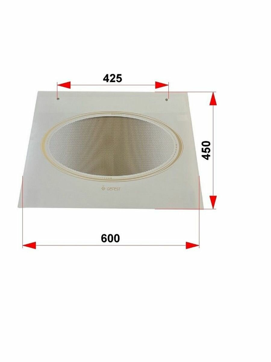 Стекло панорамное (наружное ) Gefest ДА602.18.1.000-46 белое с рисунком