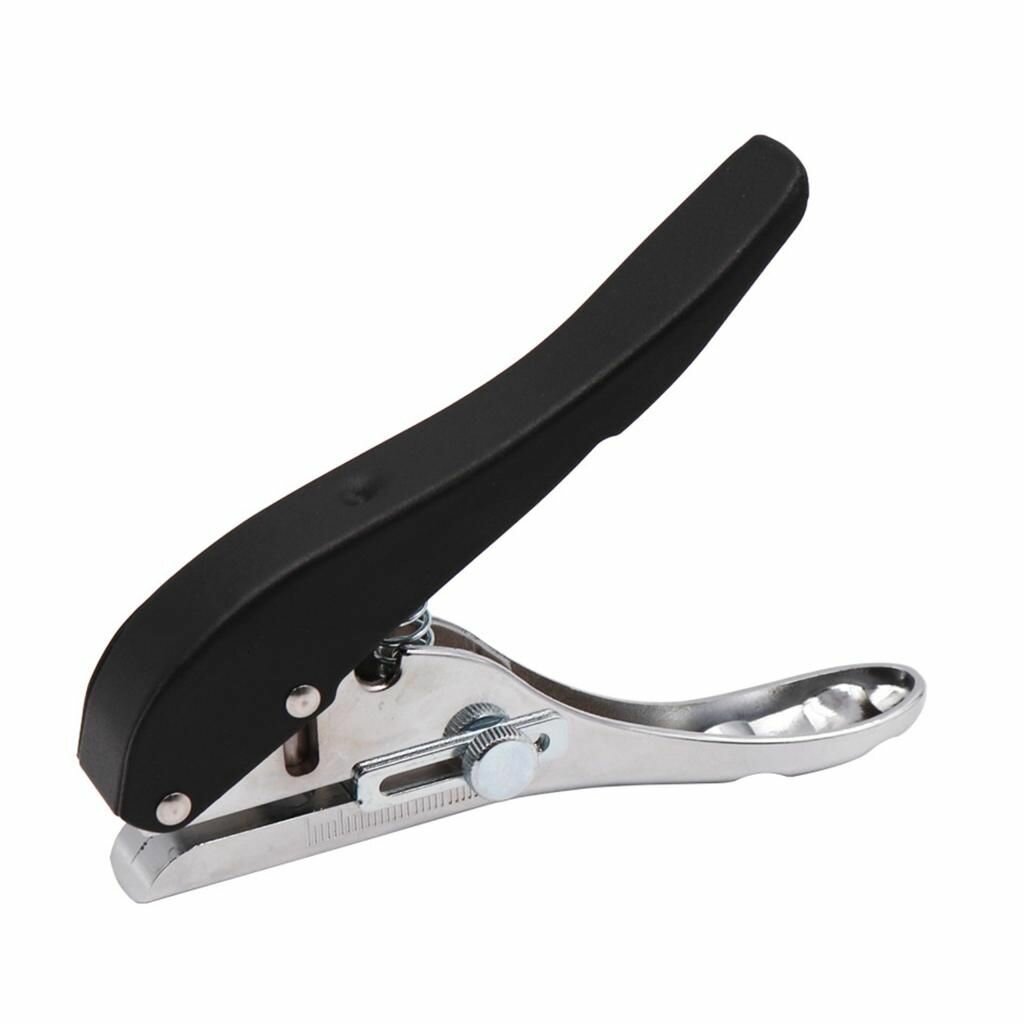 Портативный пробойник 10 мм для пробивки отверстий в картоне и бумаге для поделок и этикеток, Черный