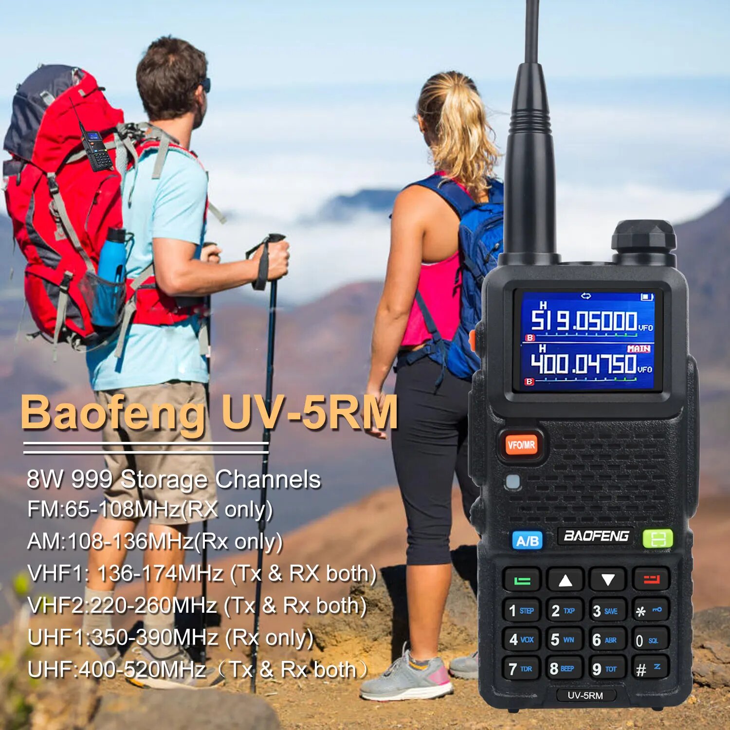 Baofeng UV-5RM 8 Вт, рация многодиапазонная, Plug Type: EU
