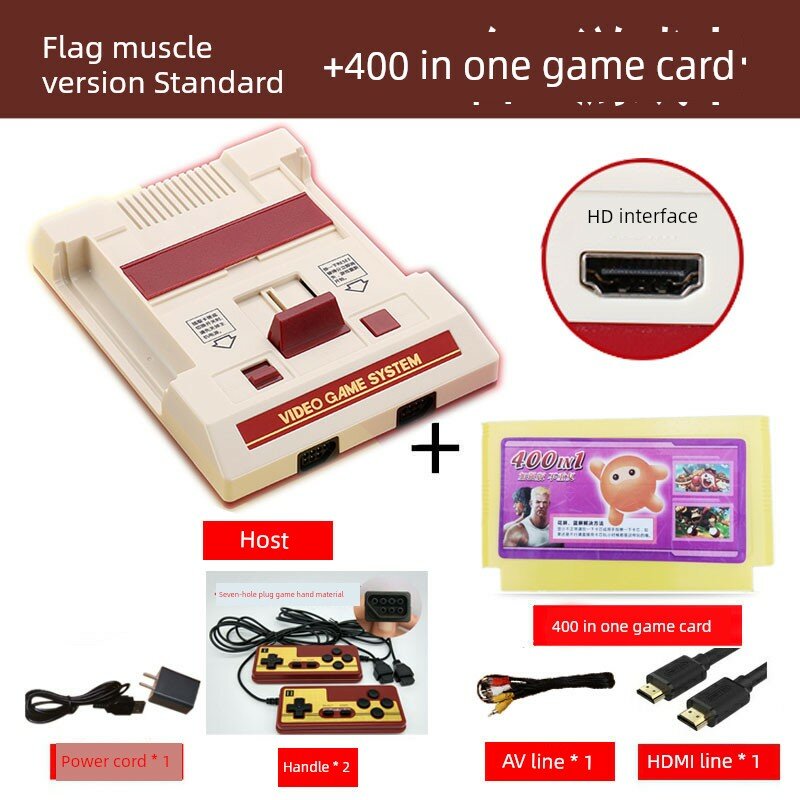 Консоль C56B Флагман Famicom с двойными контроллерами, 400 в 1 игровые карты для 4K телевизоров