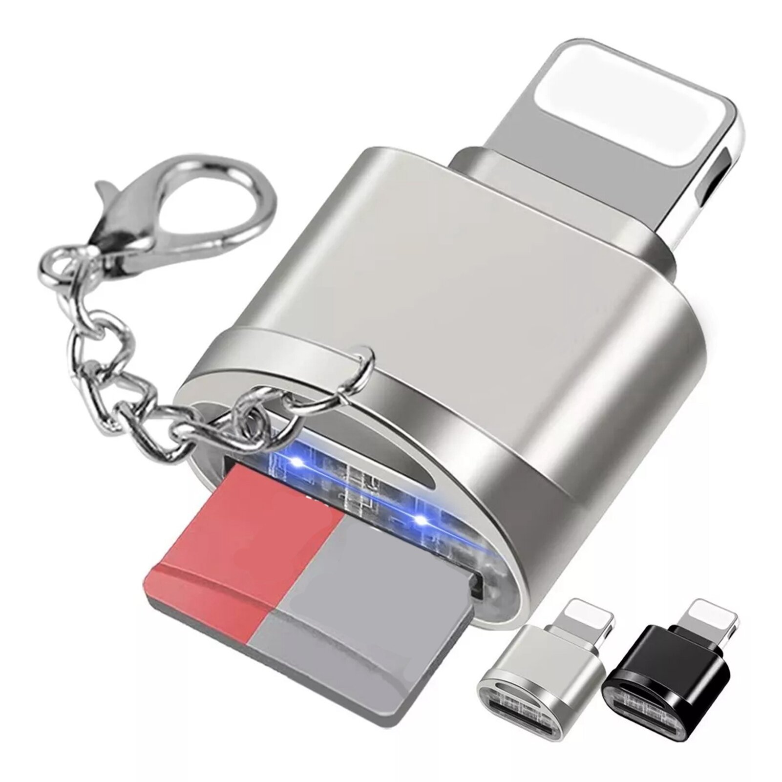 Серебряный телефонный картридер для планшета, внешний накопитель памяти, картридер для интерфейса IOS