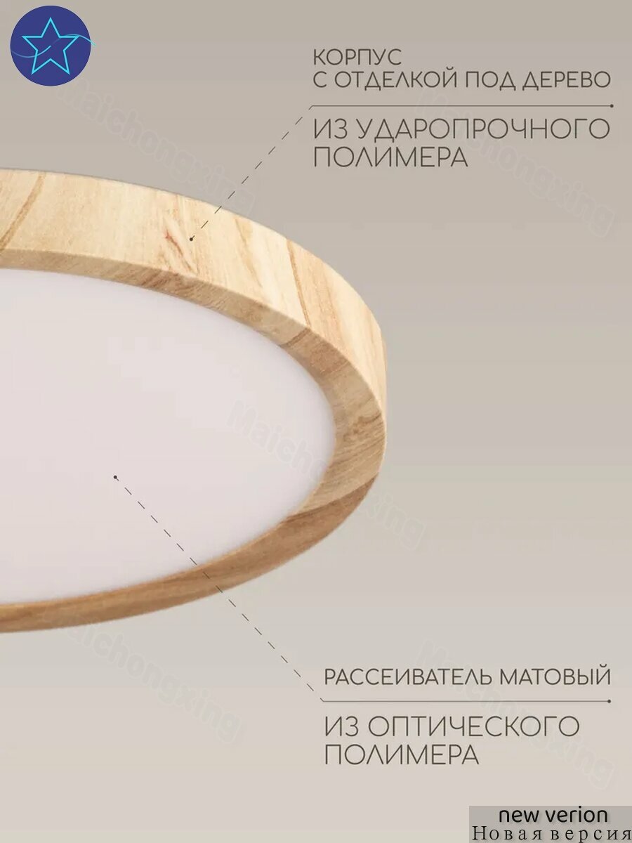 Светильник накладной Citilux Бейсик CL738122N LED клён
