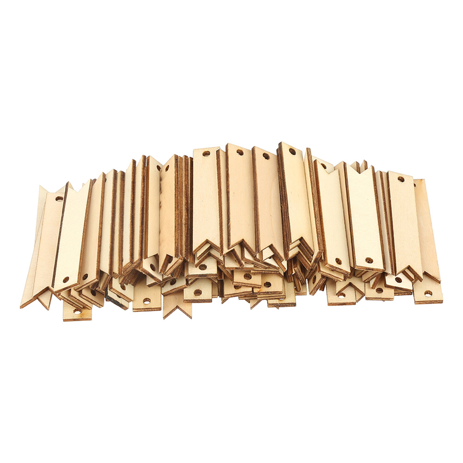 100 шт. деревянных бирок природного цвета для украшения стен, свадебных вечеринок, аксессуаров для самостоятельного изготовления