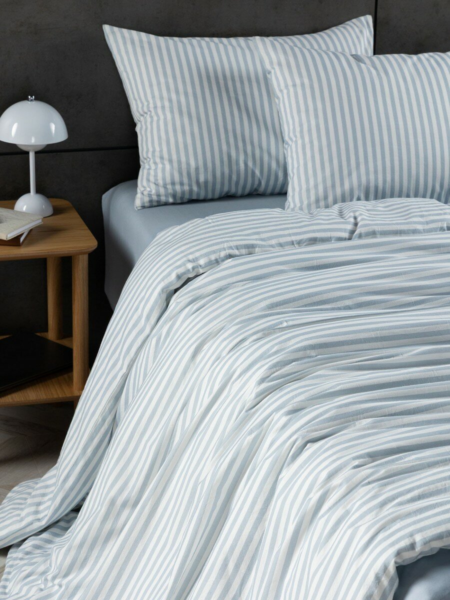 Постельное белье Askona (Аскона) Organic Cotton (евро) Голубая полоска