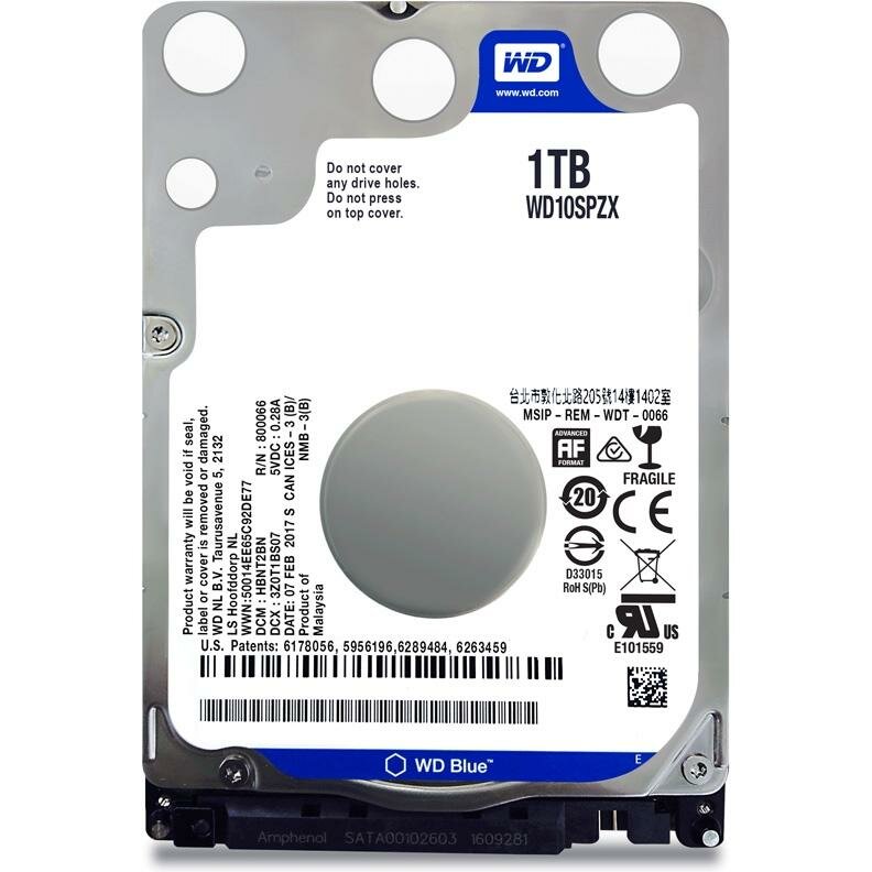 Жесткий диск WD Blue 1Tb (WD10SPZX)