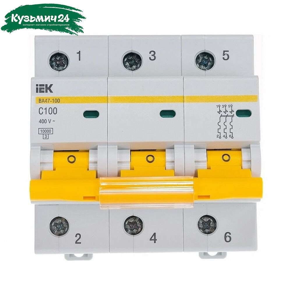 Автомат Iek 3Р С100А MVA40-3-100-C