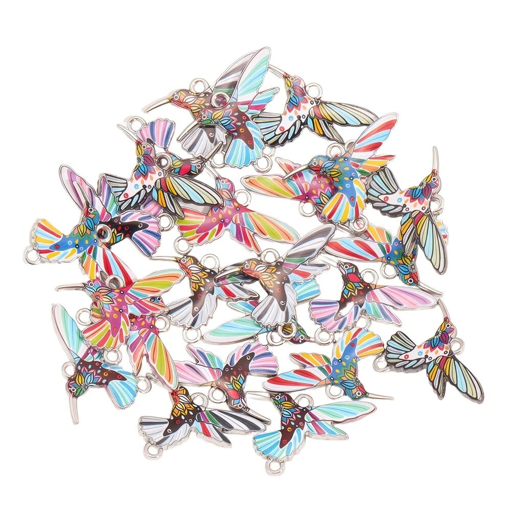 Шармы колибри серебряные, 10 шт, Color: Silver Mixed