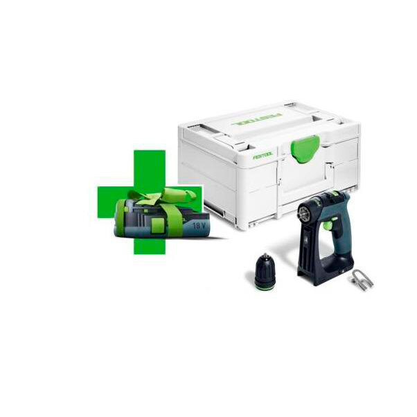 Аккумуляторная дрель и шуруповерт. Festool CXS 18-Basic + Аккумулятор 3,0 Ач бесплатно 578063