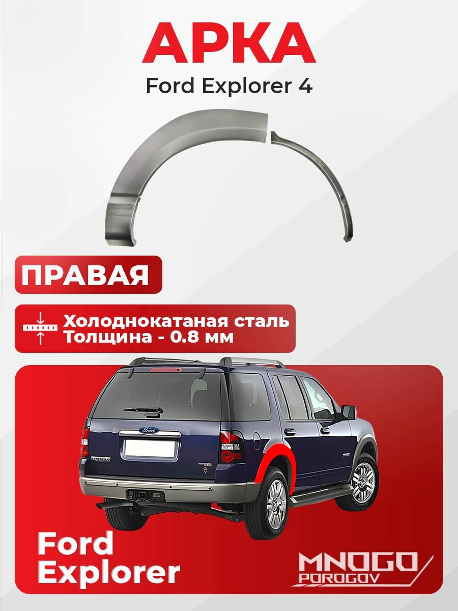 Задняя правая арка на Ford Explorer 4 внедорожник 5дв. 2005-2010 холоднокатаная сталь, толщина 0,8 мм Форд Эксплорер 4, . кузовной ремонт.