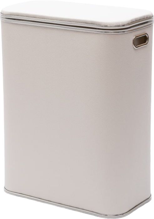 Корзина для белья Geralis KHWH-B белая, хром, стандартная