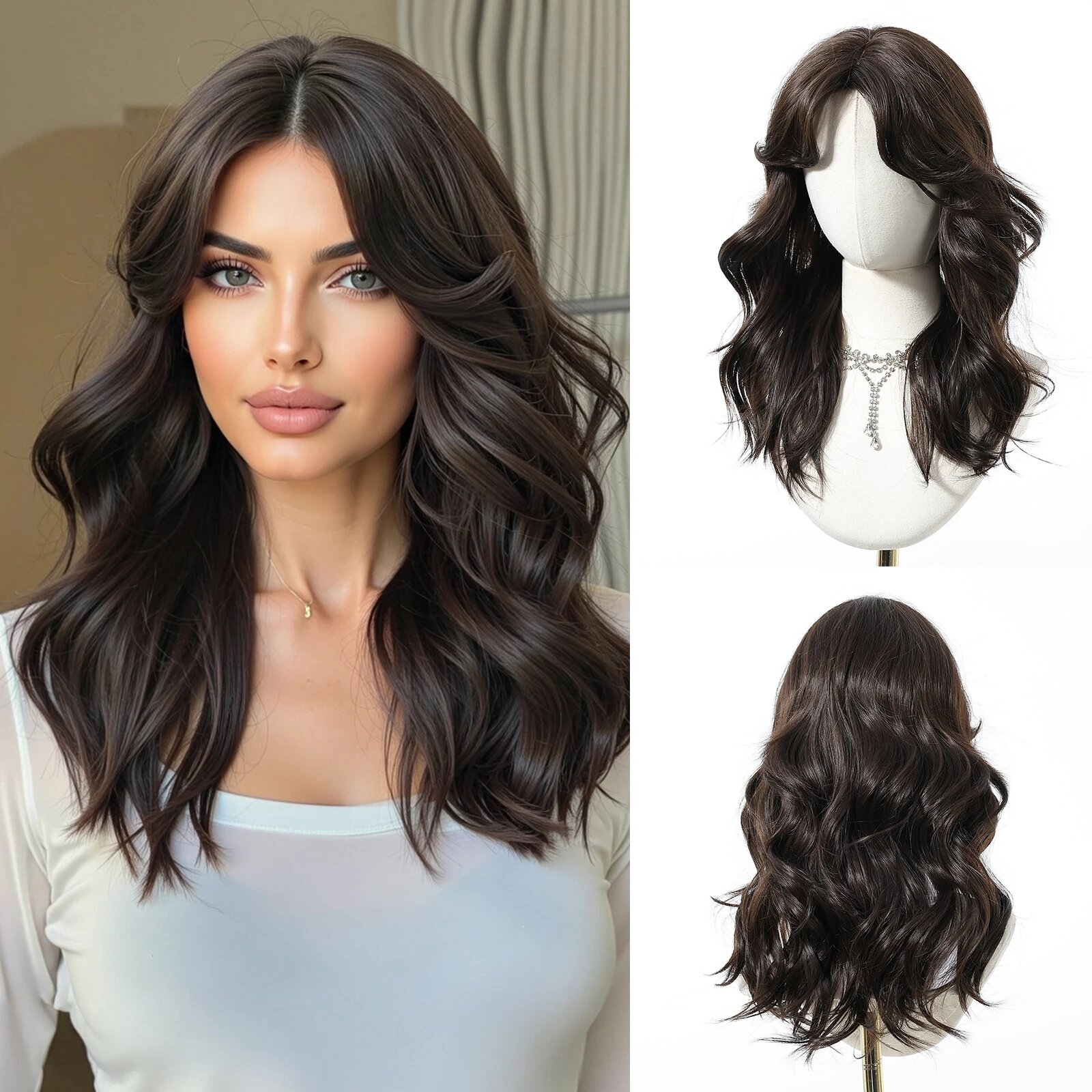 Коричневый волнистый парик EASIHAIR SWLC1276-1BR20