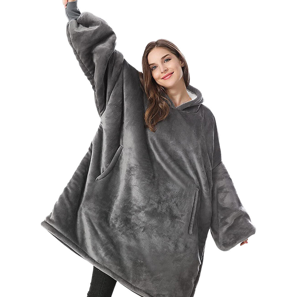 Плед флисовый с рукавами и капюшоном