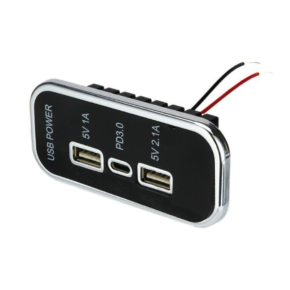 Модификация гнезда зарядки автомобиля с двойным USB и адаптером быстрой зарядки PD для автомобилей, грузовиков, автодомов и лодок на 12-24В