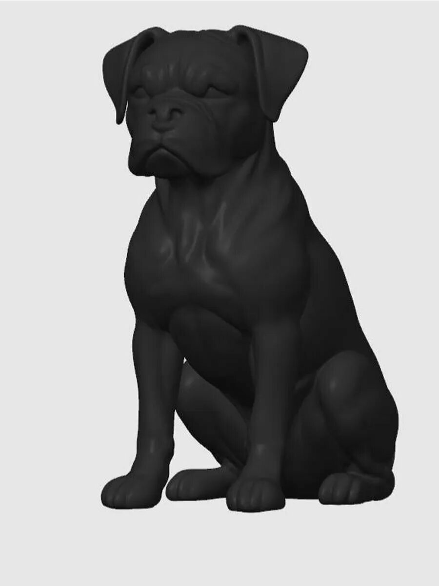 Ростовая статуэтка собаки-Боксер (10см, черный)-Верный друг