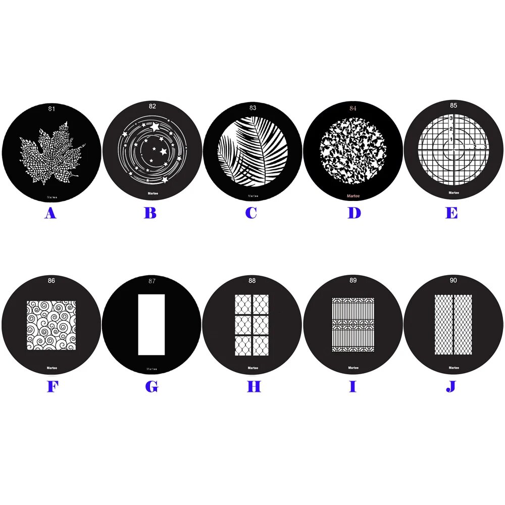 GOBO фоны для съёмки 100 узоров OD 86mm B Size, I, 81-90