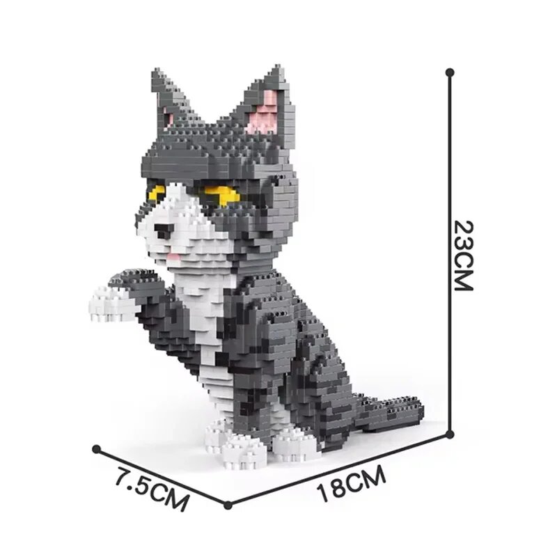 3D конструктор "Кот" серый, 23х18х7.5 см, 16038