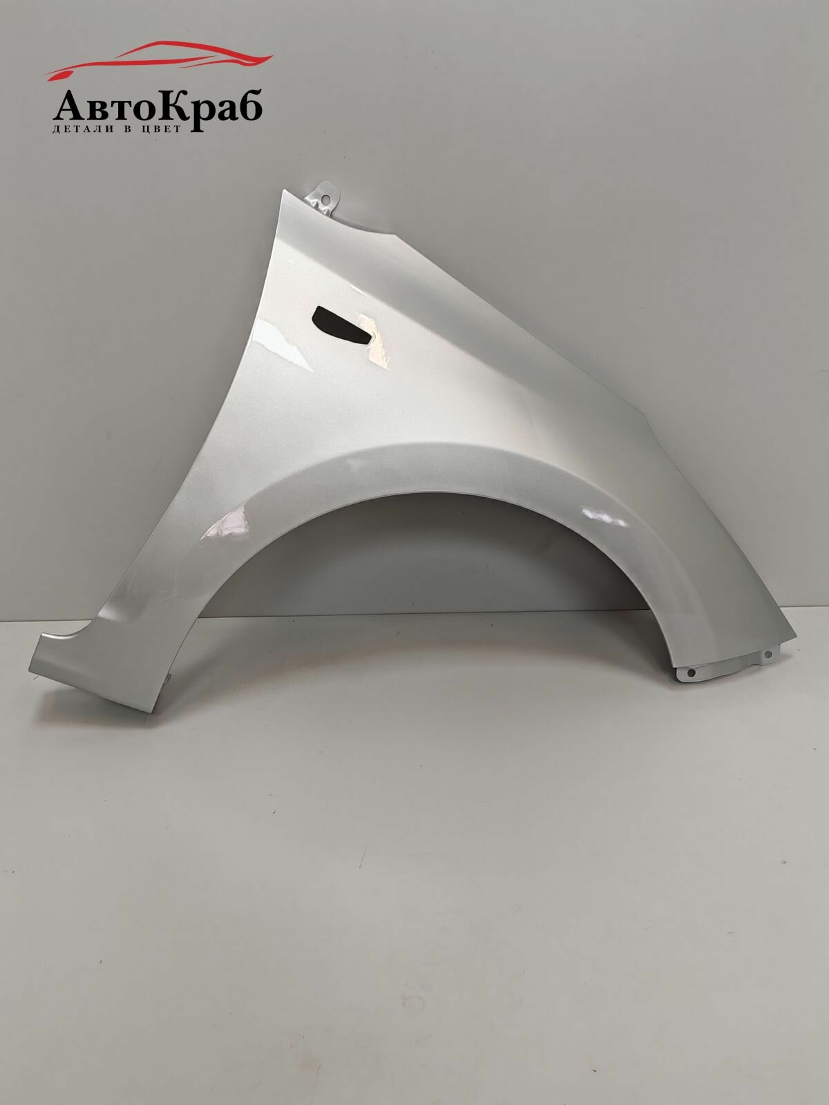 Крыло переднее правое под повторитель в цвет для Хендай Солярис 2 2017 - 2024 г. RHM - серебристый