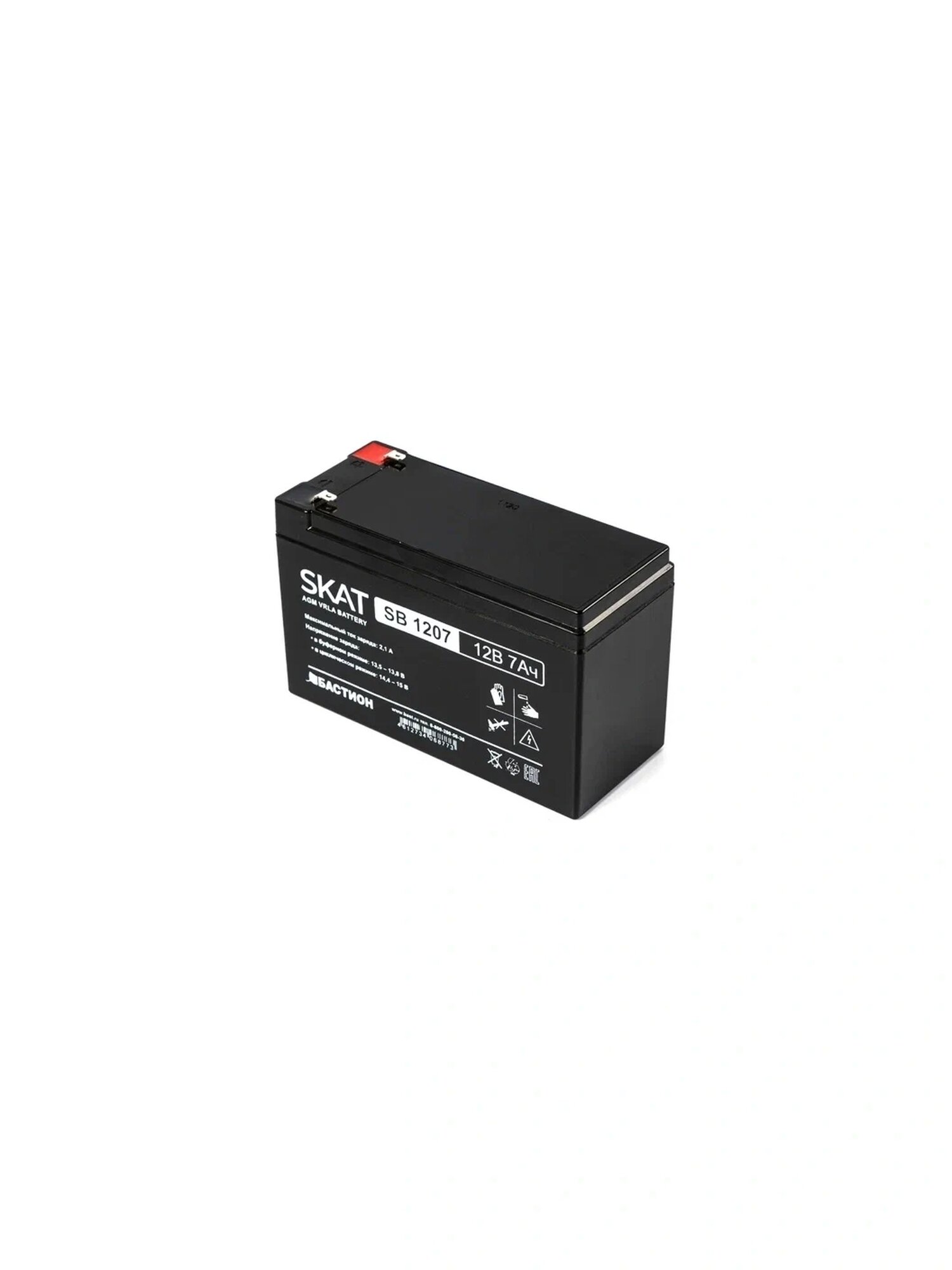 Аккумуляторная батарея SKAT SB 1207, для ИБП, 12 В, 7 Ач, черный