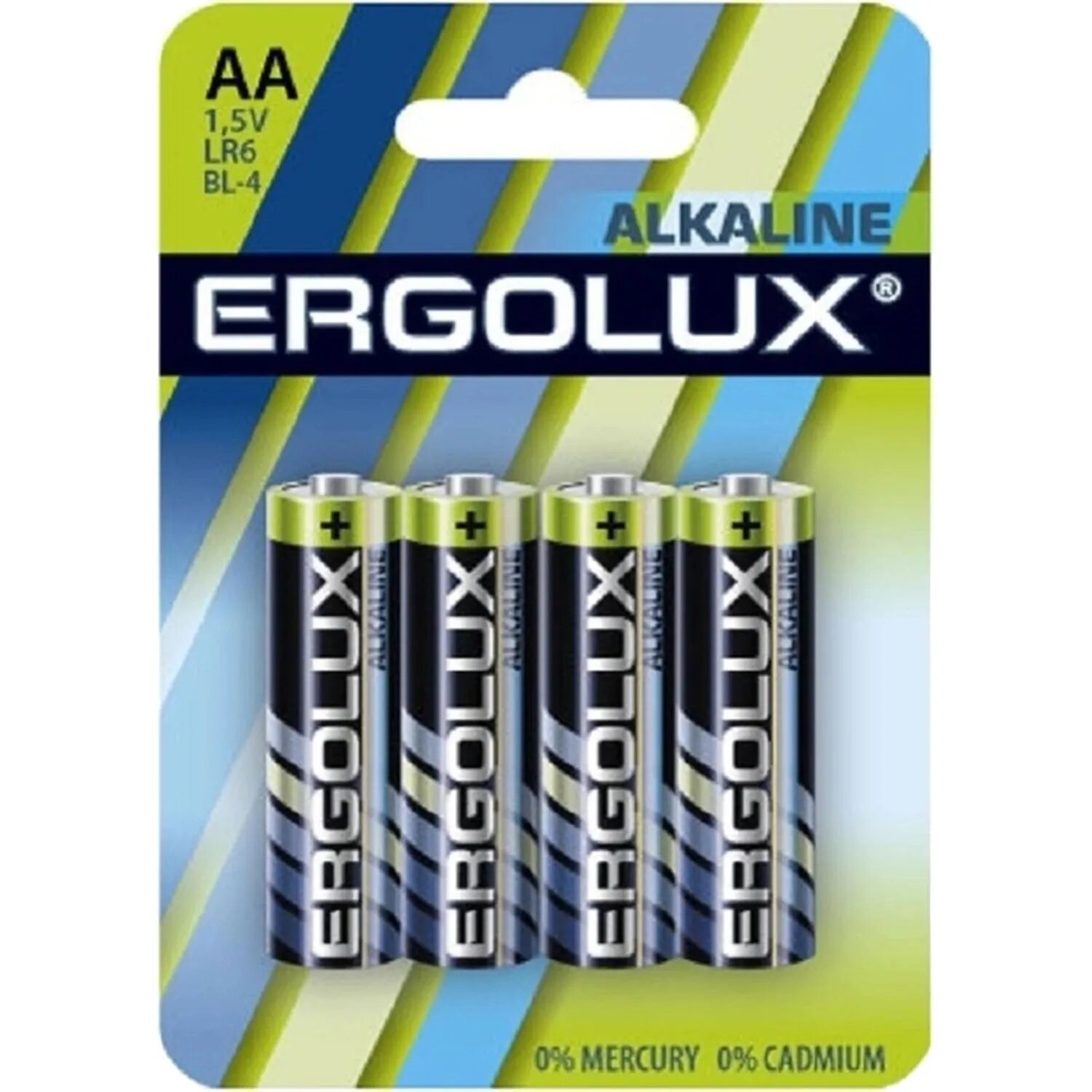 Батарейки Ergolux AA/LR 6 Alkaline BL-4 (LR 6 BL-4, 1.5В)(4 шт в уп.)