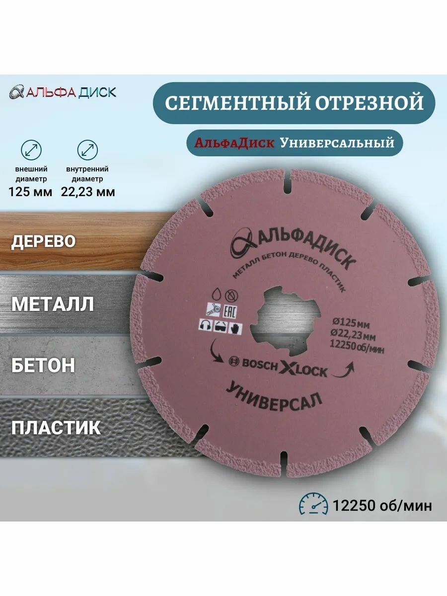 Отрезной АльфаДиск Универсальный XLOCK по дереву 125 мм