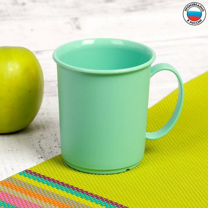 Кружка детская Пластишка Кружка 180 мл, детская, пластиковая, цвет зеленая