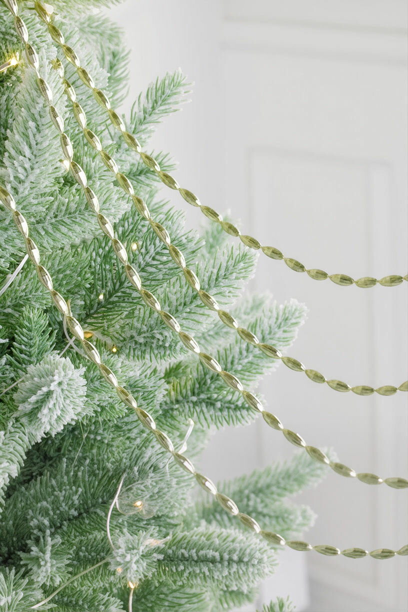 Бусы на ёлку шейни шарм, пластик, жемчужные, 270 см, Winter Deco 1001130