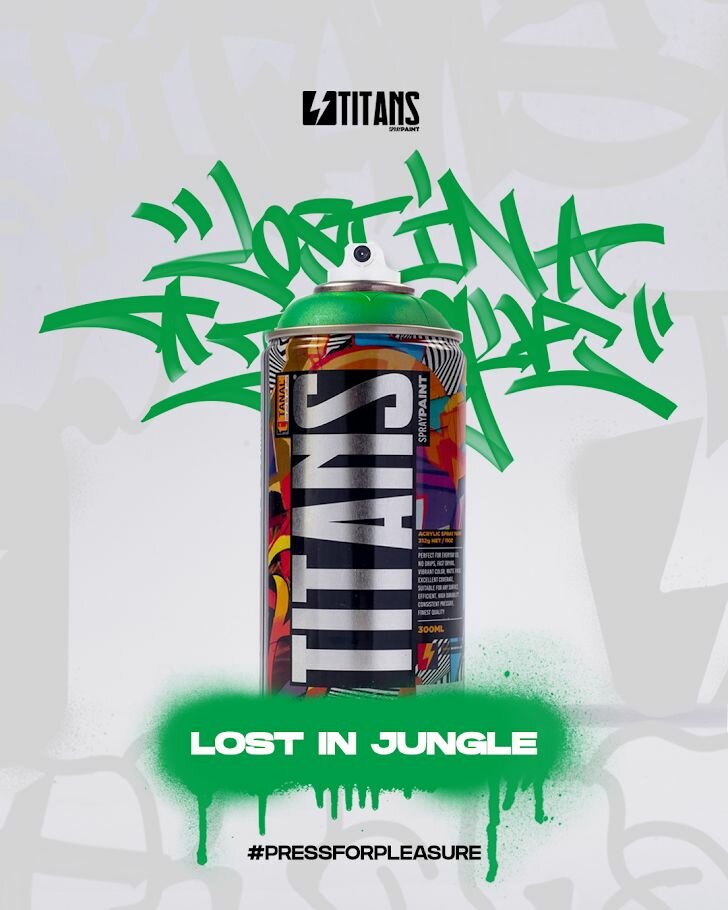 Аэрозольная краска для граффити и дизайна TITANS 32 Lost in jungle 300мл.