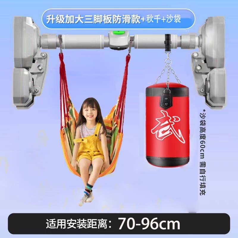 Двойная опора горизонтальной перекладины для домашнего использования, подходит для детей и взрослых, фитнес-оборудование для внутренней дверной рамы или стены, не требует сверления, телескопические одинарные и двойные перекладины